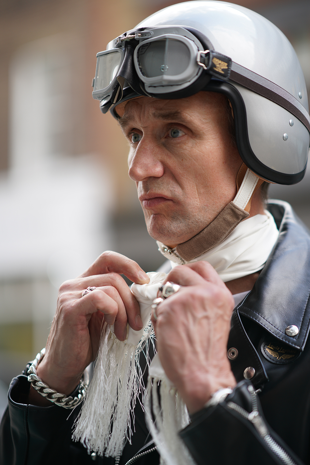 D Lewis Silk Scarf Black - Lewis Leathers Japan